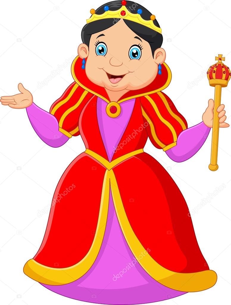 Cetro de celebración Reina dibujos animados — Archivo Imágenes ...