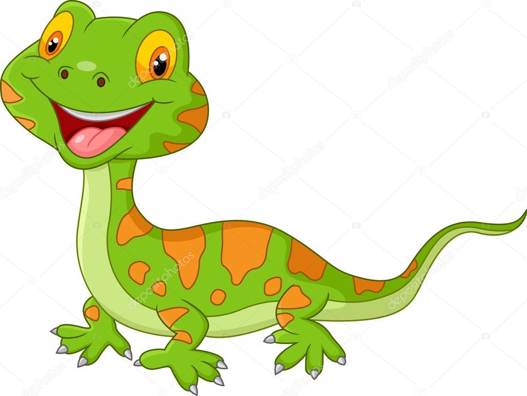 Cartoon cute lizard — Stock Vector © tigatelu #75190497