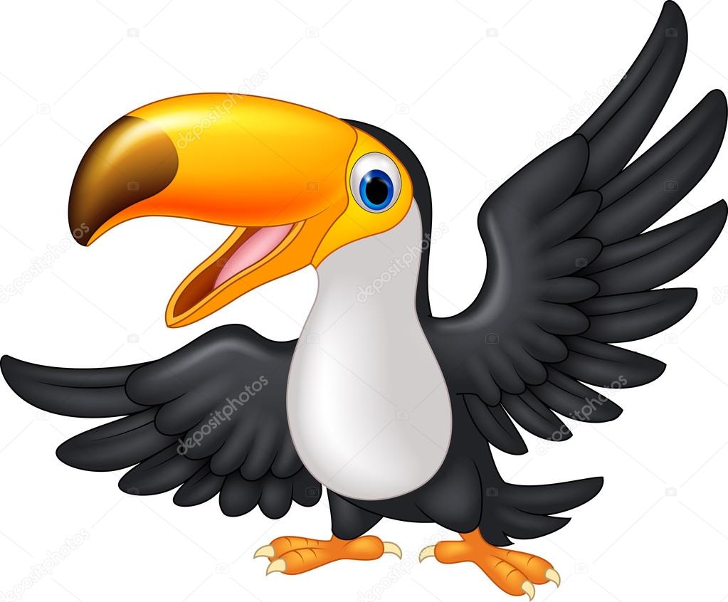 Happy bird cartoon image | Cartoon happy bird toucan — Stock Vector ...