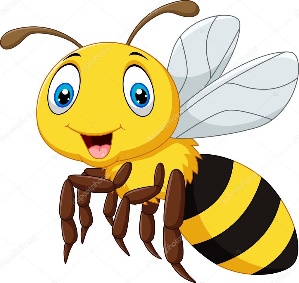 Cartoon smile bee flying isolated on white background Stock Vector ...