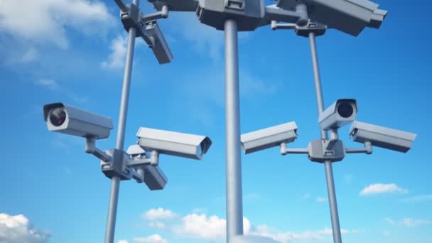Security Cameras loop cctv safety control privacy — Stock Video ...