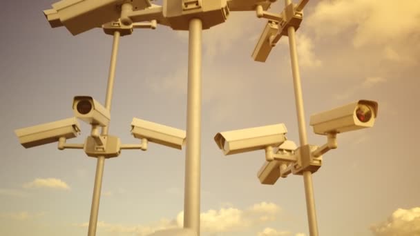 Security Cameras loop cctv safety control privacy — Stock Video ...