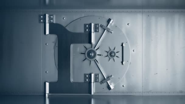 Opening Of The Vault Door In Bank with a lot of money on a white ...