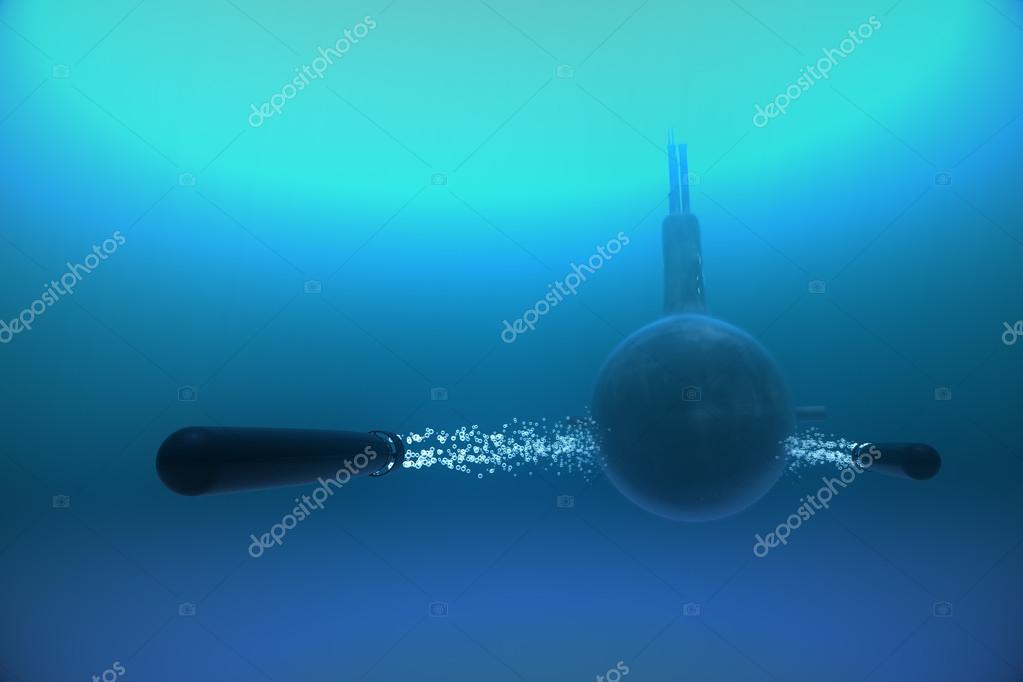 Firing a submarine torpedo. — Stock Photo © 3dmentat #88913910