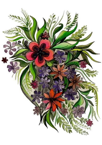 Set of flowers in different shapes, color — Stock Photo © o_april #8968897