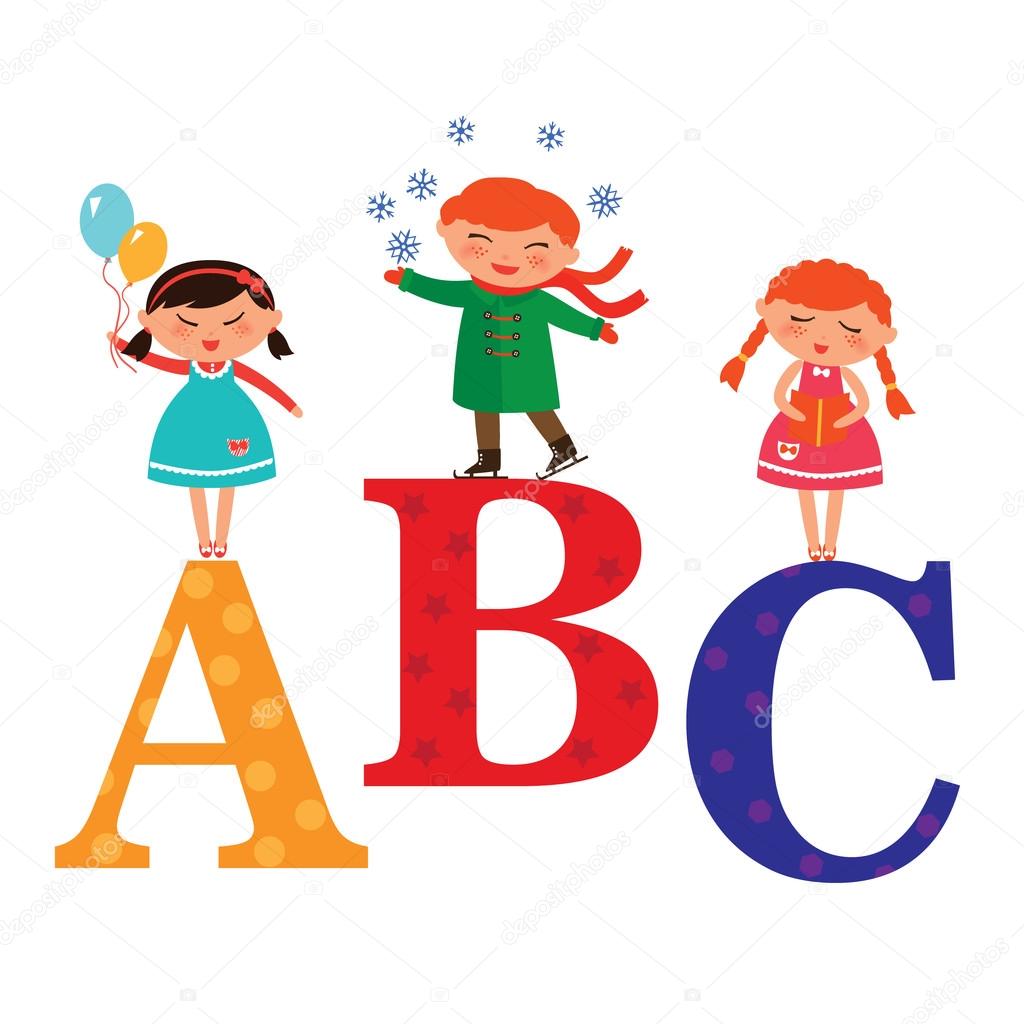 Fotos: niños abc | ABC niños tres — Vector de stock © PushnovaL #98110670