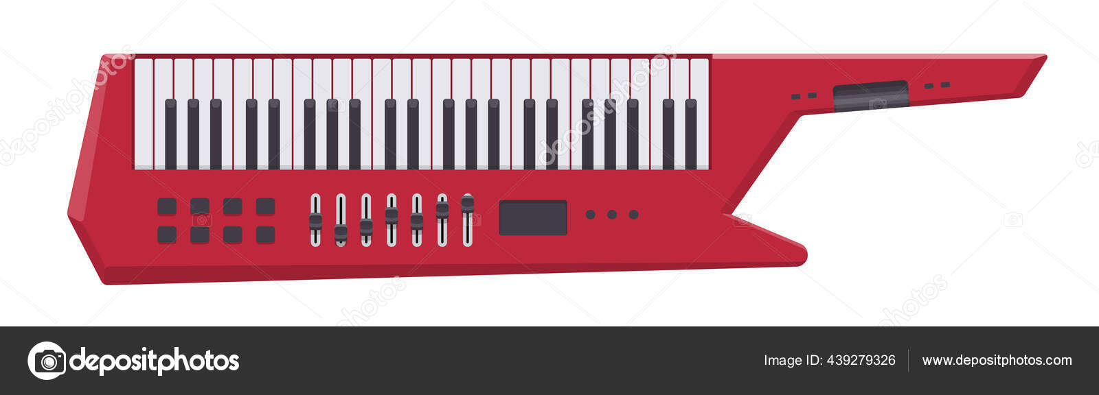 Keytar Realistic Musical Instrument White Background Vector ...
