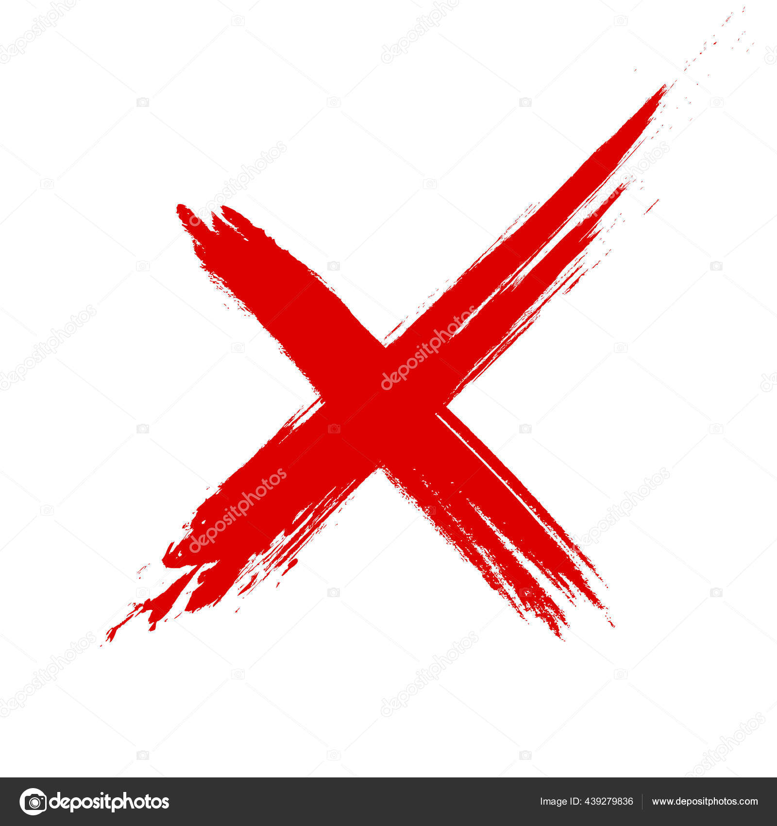 Red Cross Sign Grunge Symbol Realistic Brush Collection Stock Vector by ...