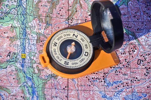 Travel destination Moscow Russia, map with compass — Stock Photo ...