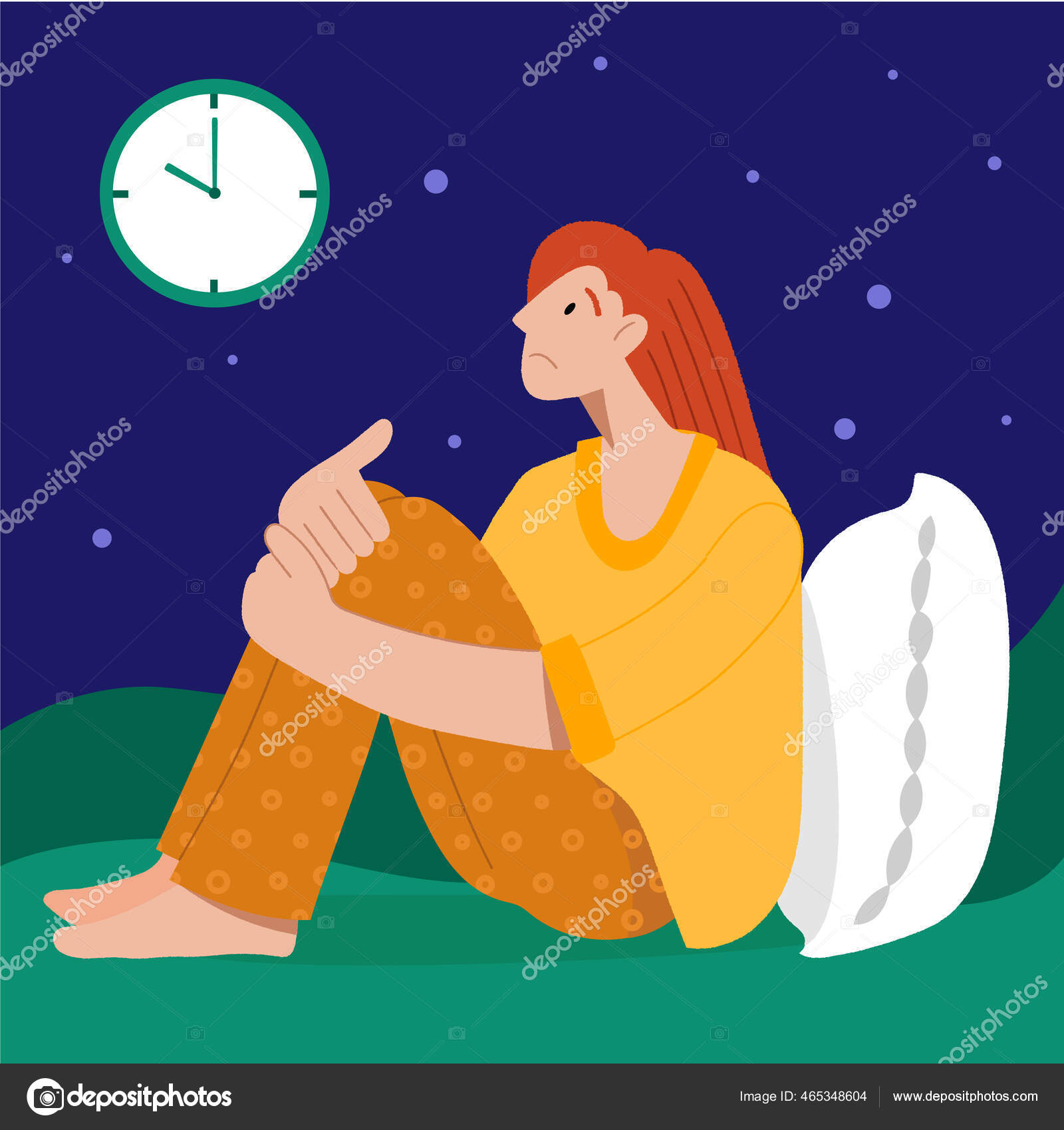 Insomnie. La femme ne peut pas dormir. Le personnage féminin souffre d ...