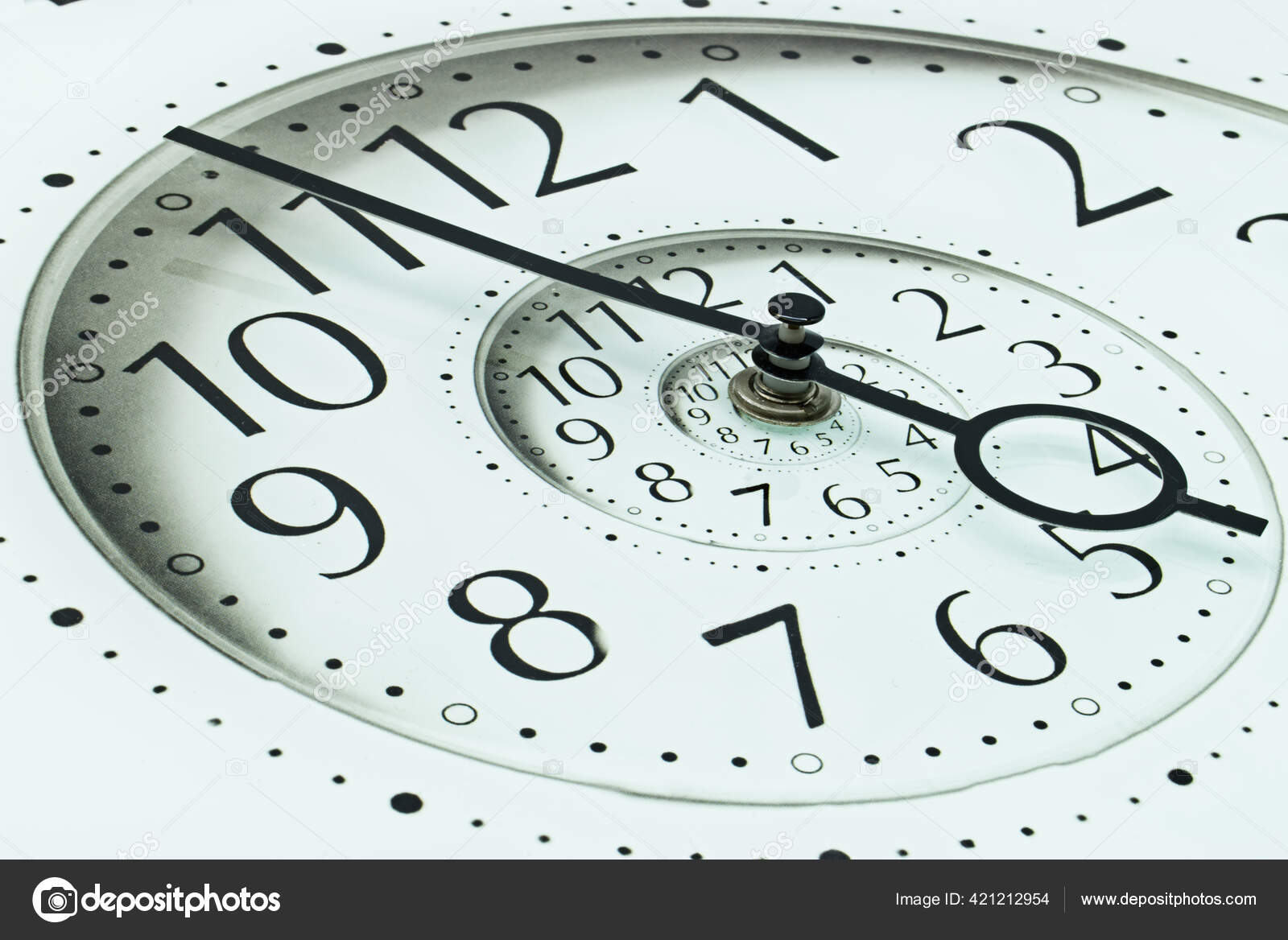 Modern White Infinity Time Spiral Clock Infinite Time Concept Close ...