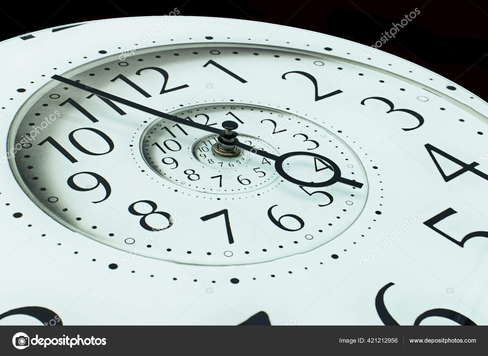 Modern White Infinity Time Spiral Clock Infinite Time Concept Close ...