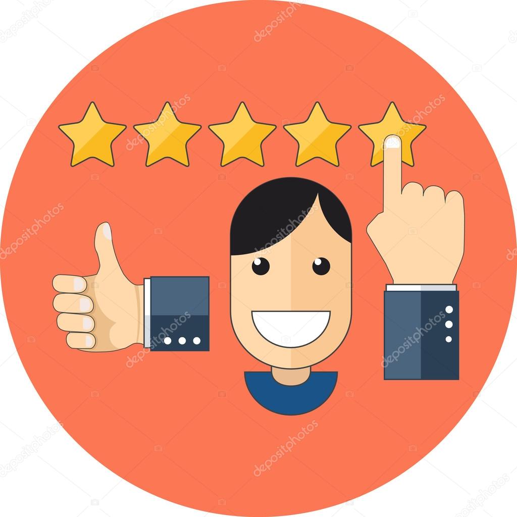 Concepto de clientes satisfechos. Diseño plano . Vector de stock ...