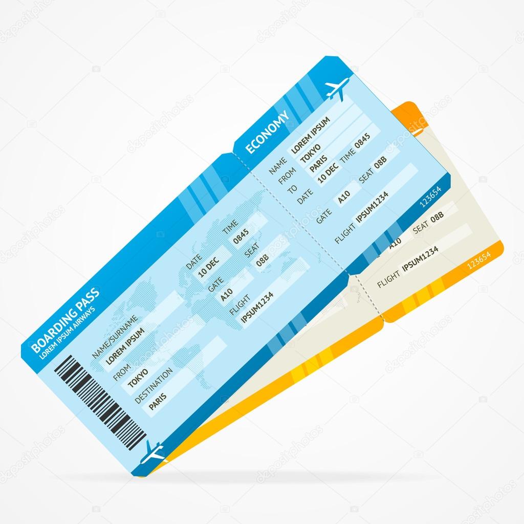 Vector Modern Airline boarding pass tickets — Stock Vector © mouse_md ... Vector Modern Airline boarding pass tickets — Stock Vector © mouse_md ...