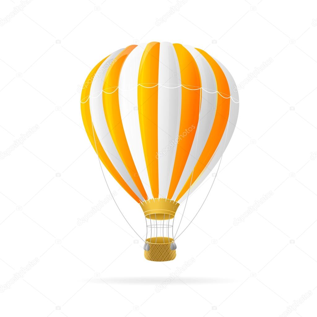 Vector white and orange hot air ballon isolated Stock Vector Image by ...