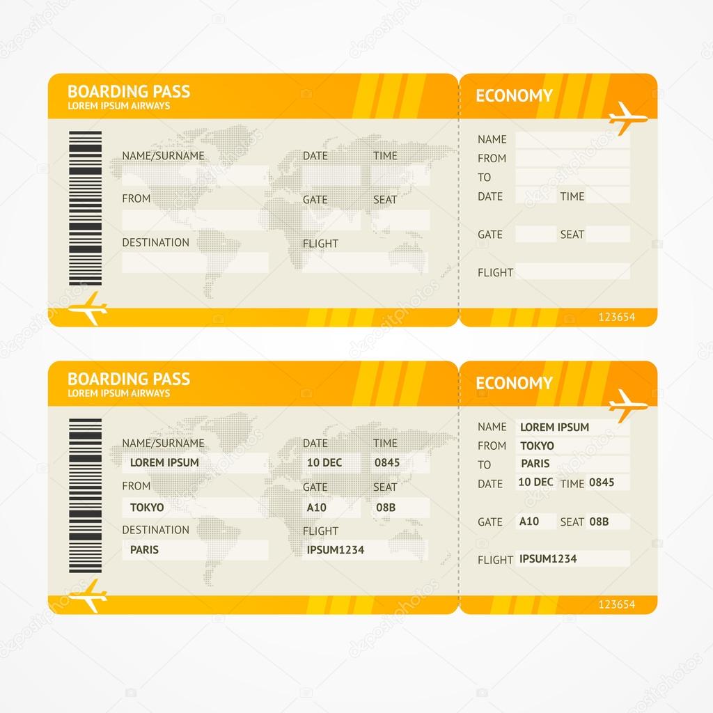 Vector Modern Airline boarding pass tickets — Stock Vector © mouse_md ... Vector Modern Airline boarding pass tickets — Stock Vector © mouse_md ...