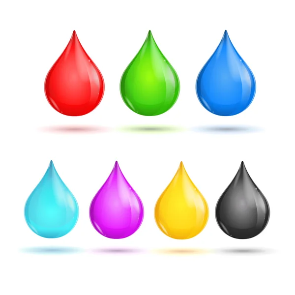 Vector: color drops | Set of color drops. Vector — Stock Vector ...