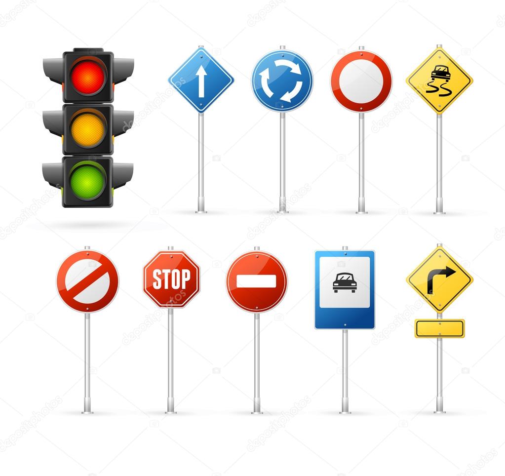 Semáforo y señalización vial. Vector 2022