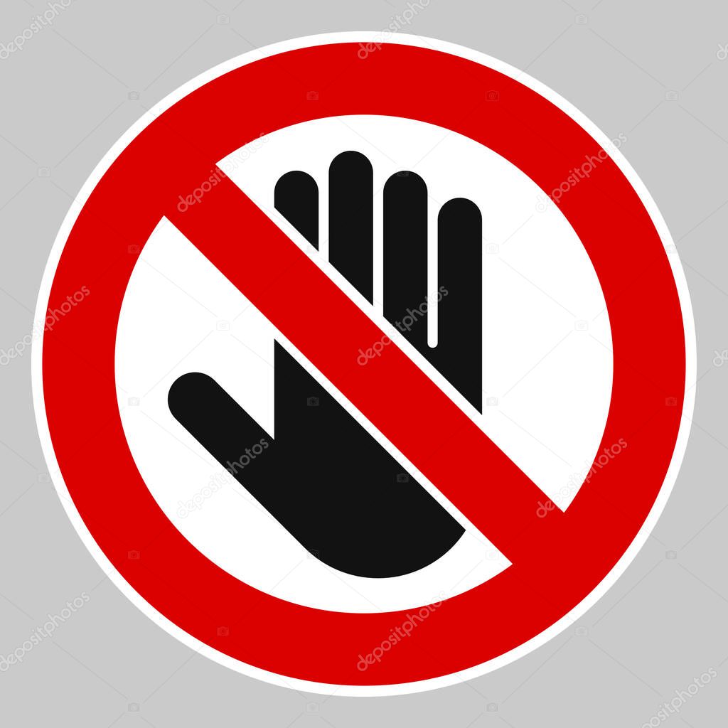 Ilustración vectorial de alta calidad del signo No tocar - Tamaño y ...