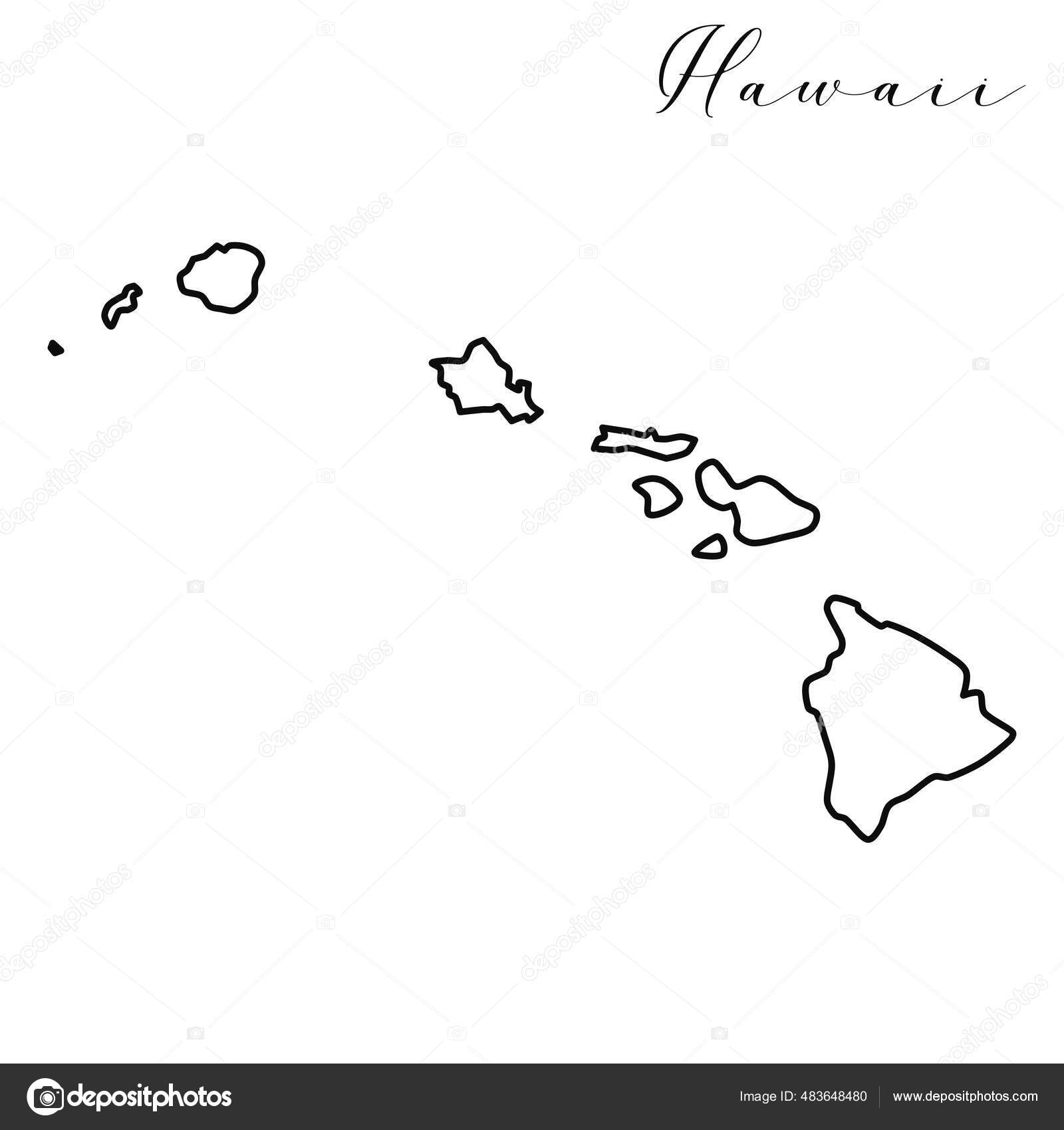 Esquema Del Mapa Del Estado De Hawái