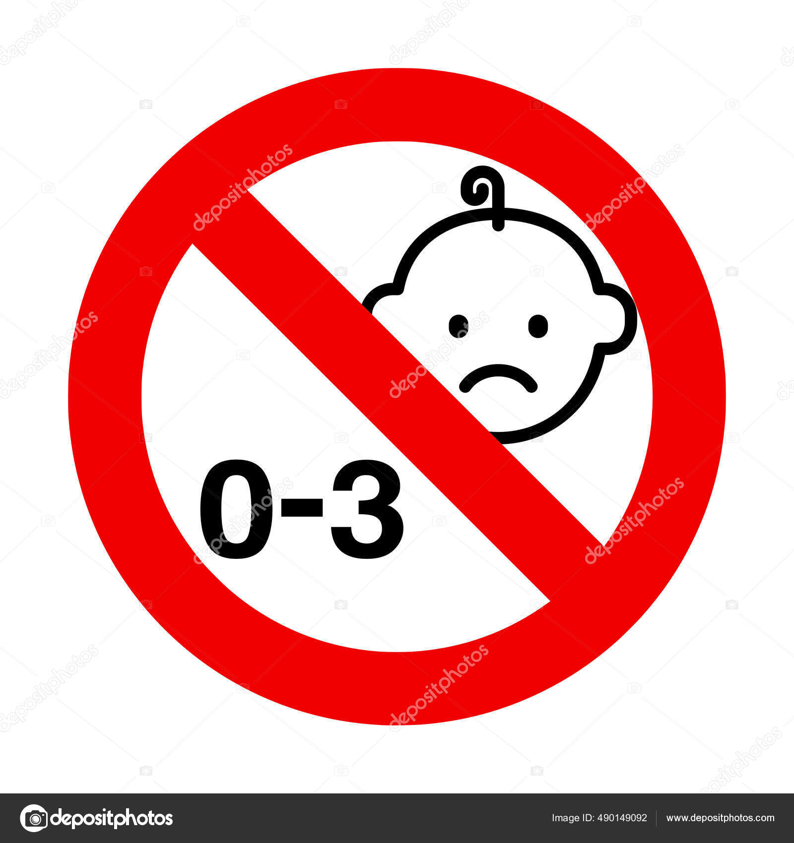 Years Old Safety Symbol Vector Illustration High Quality Prohibition ...