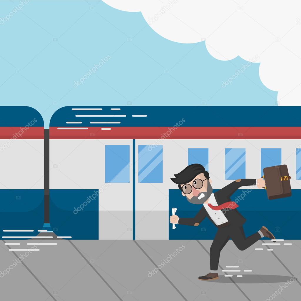 Business man missed the train Stock Vector Image by ©indomercy2012 ...