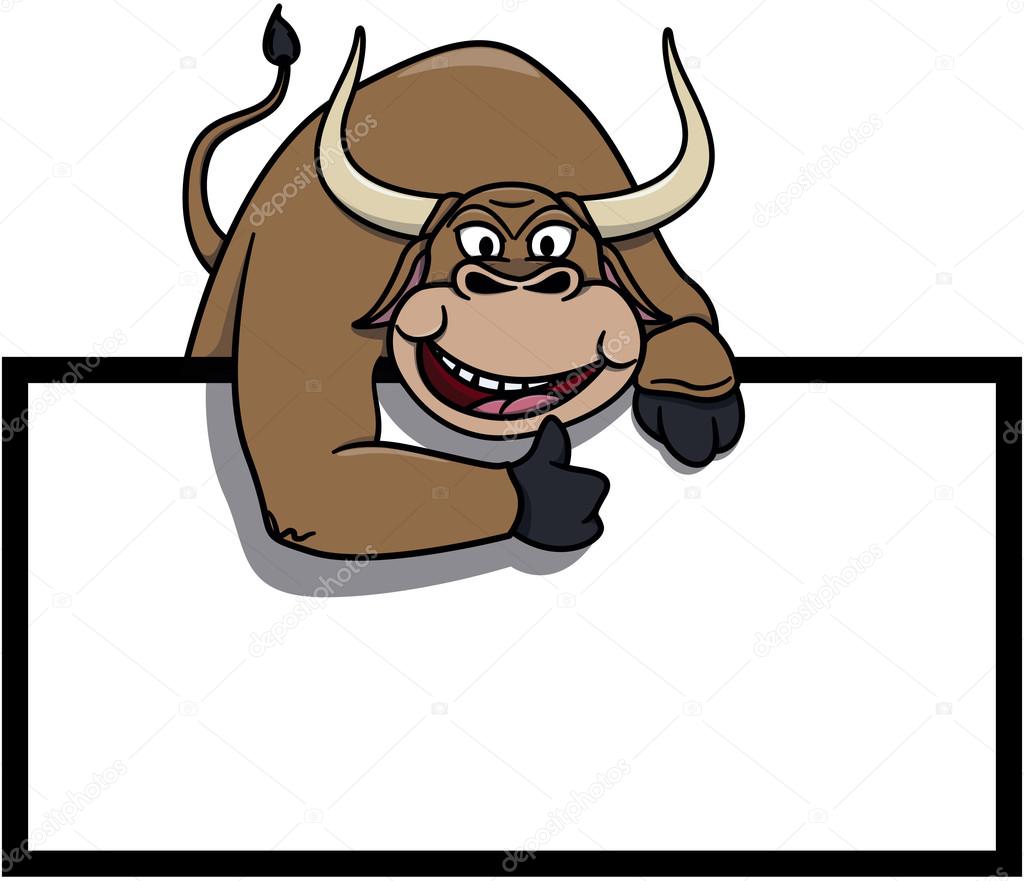 Ilustración del toro con banner en blanco 2022