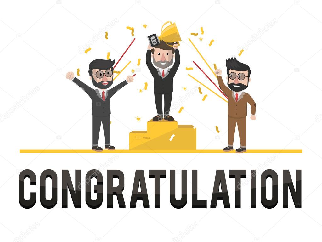 Congratulation business concept illustration — Stock Vector ...