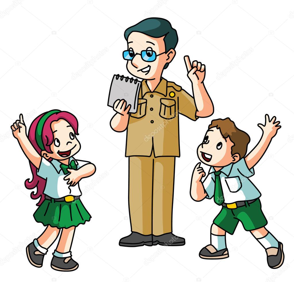 Cartoon Teacher Asking A Question