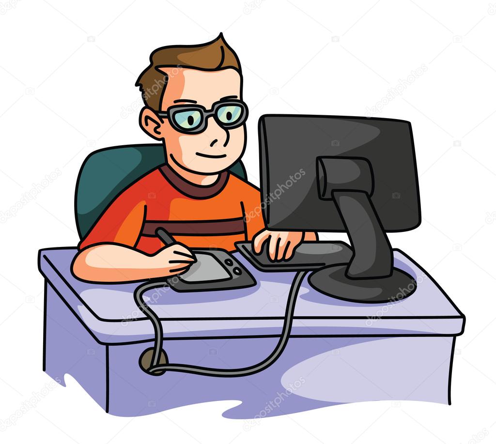 Niño Usando Computadora Vector De Stock Por ©indomercy2012 59341231