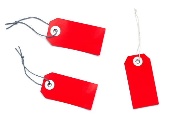 Red Label with Cord - isolated on White — Stock Photo © MichaelJayFoto ...