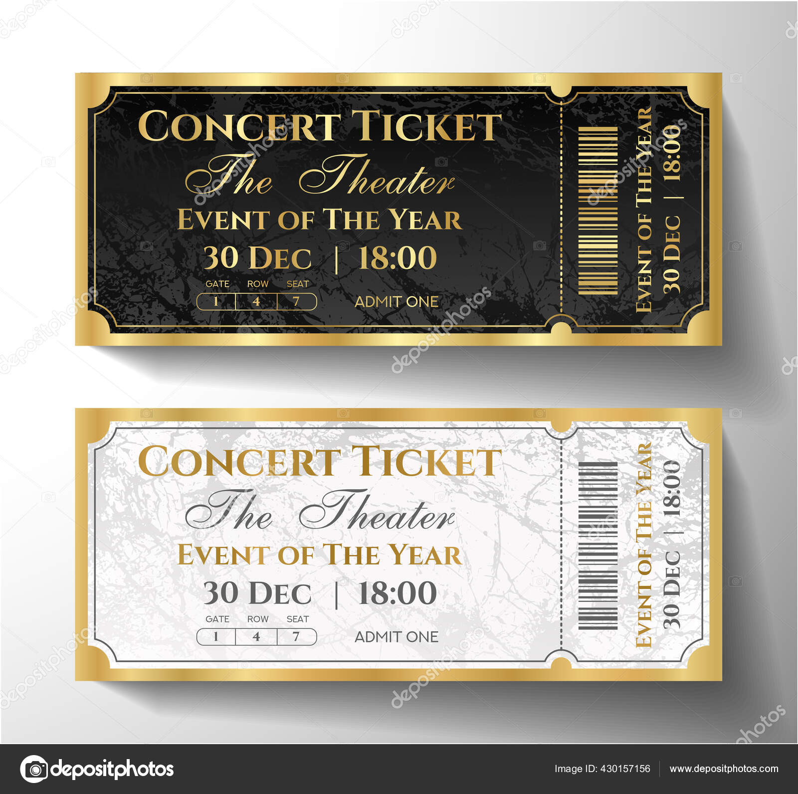 Modelo De Bilhete Dourado Preto E Branco Convites De Casamento