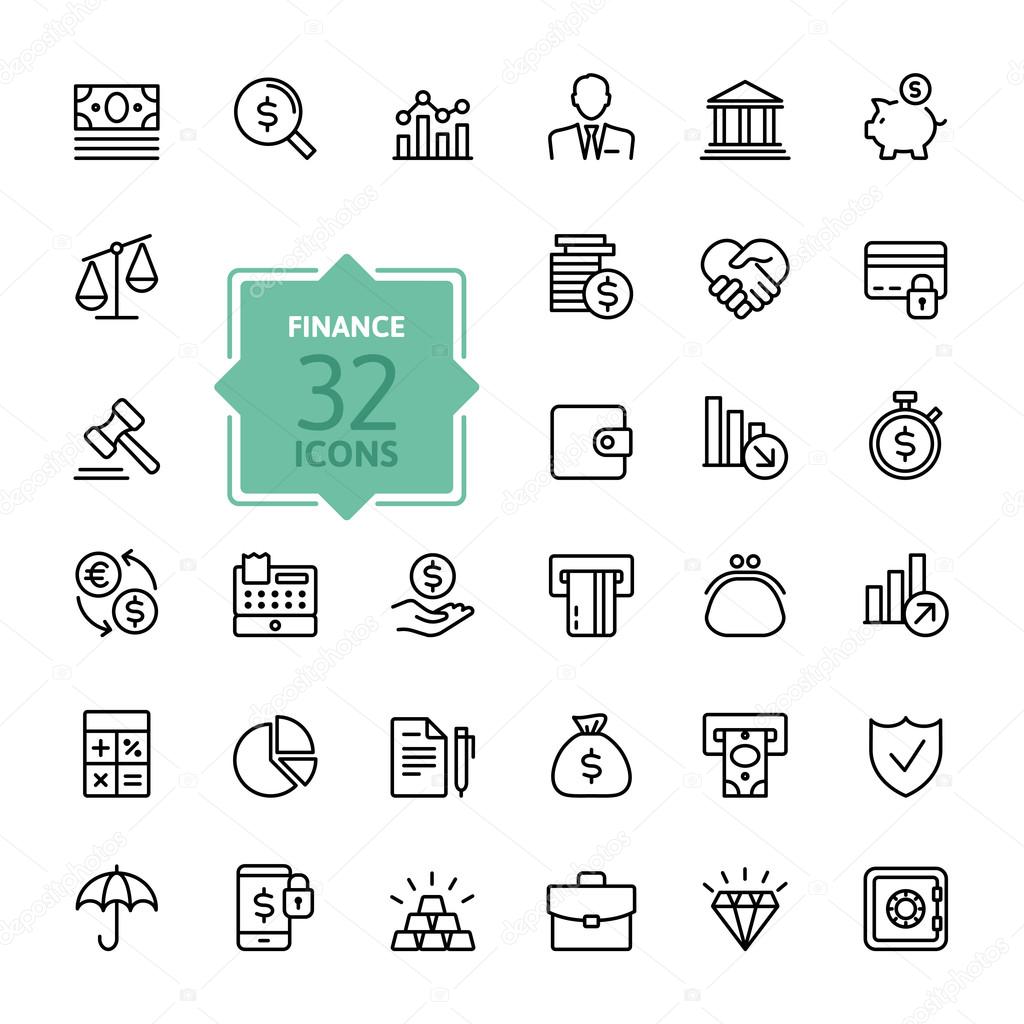 Outline web icons - money, finance, payments — Stock Vector © julynx ...