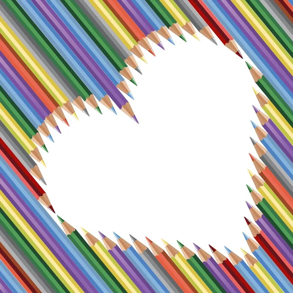 Colored pencils heart | Colored Pencils Heart — Stock Photo ...