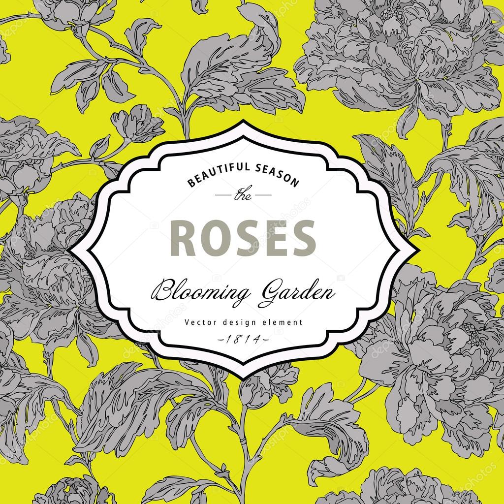 Vintage vector frame with roses. Stock Vector Image by ©polina21 #79329928