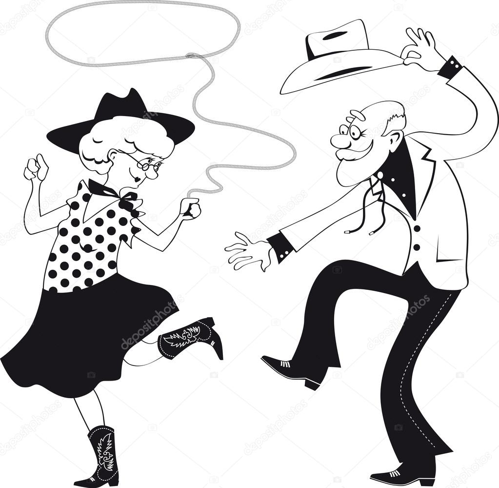 Country Line Dancing Clipart