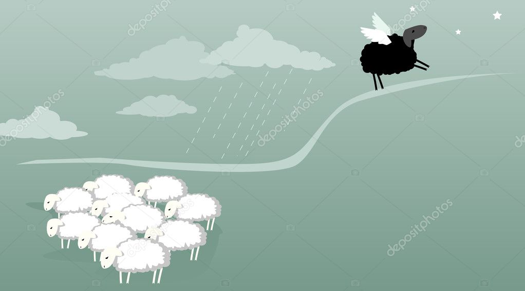 Black sheep can fly Stock Vector Image by ©Aleutie #74235463