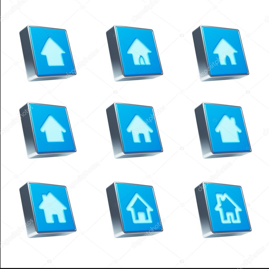 Home Icons isolated on white — Stock Photo © eabff #57346493