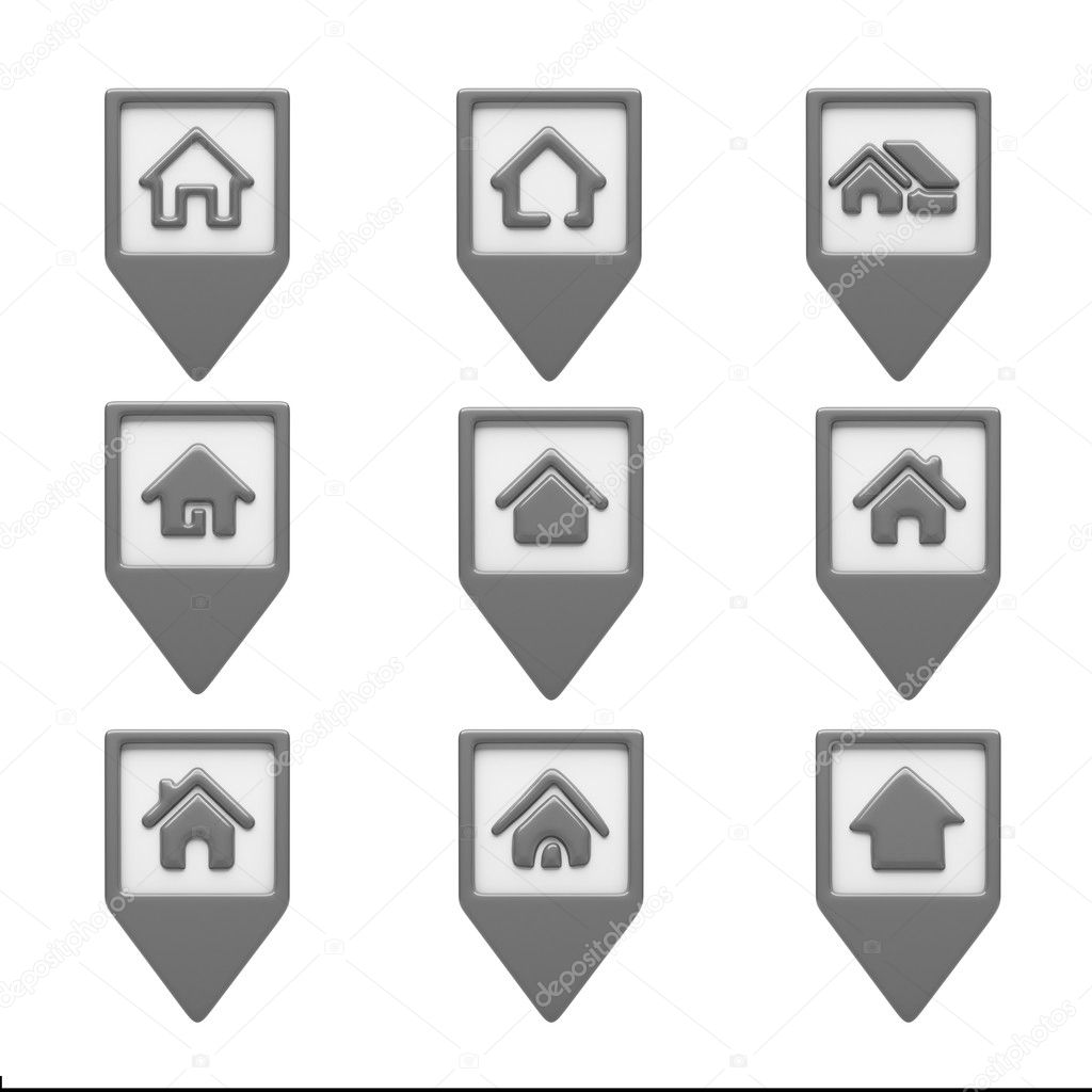 Inicio Iconos aislados en blanco — Foto de stock © eabff #57346905