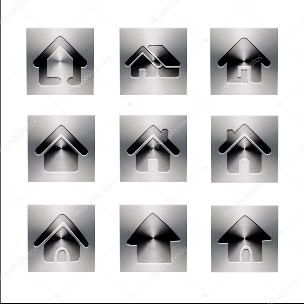 Home Icons isolated on white — Stock Photo © eabff #57351515