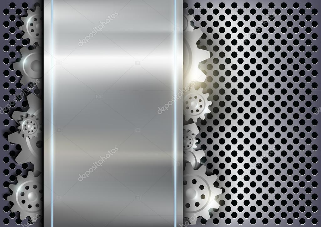 Metal background with gears Stock Vector by ©vantuz 60076829
