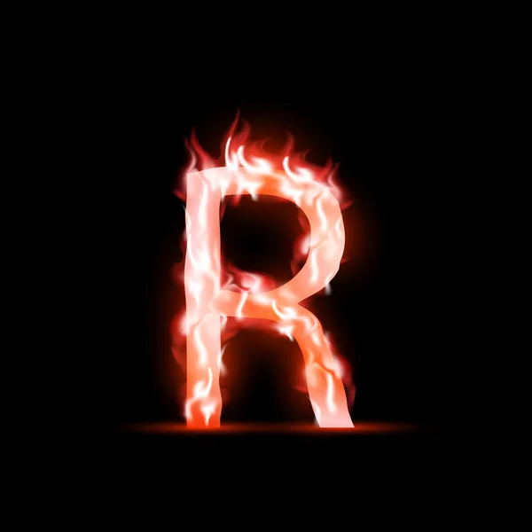 Letter R In Red Fire