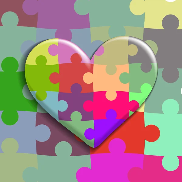 Puzzle heart vector background Stock Vector Image by ©k3studija #11982582