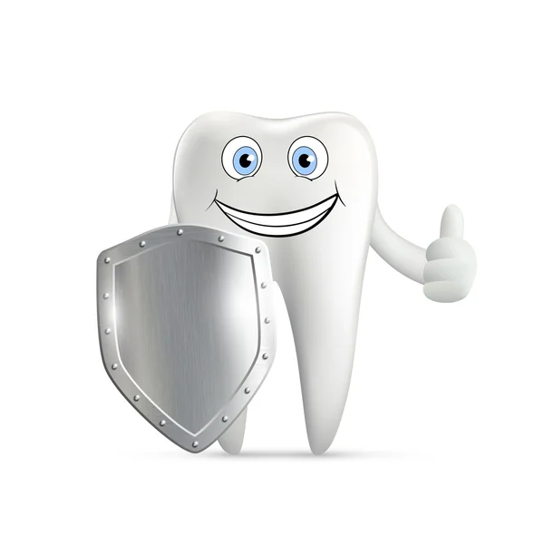 Tooth with a shield Vector Art Stock Images | Depositphotos
