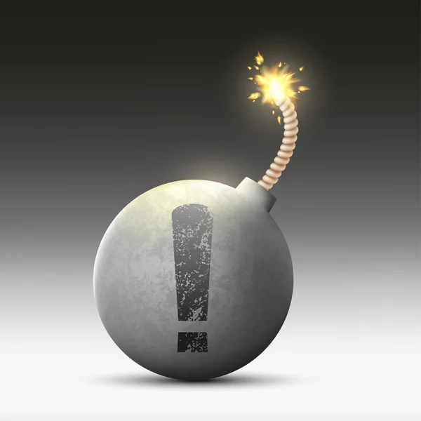 Round metal bomb with a burning fuse. — Stock Vector © vantuz #144393823