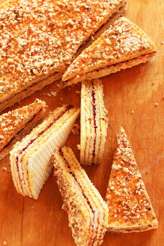 Russian Waffle Cake And Condensed Milk