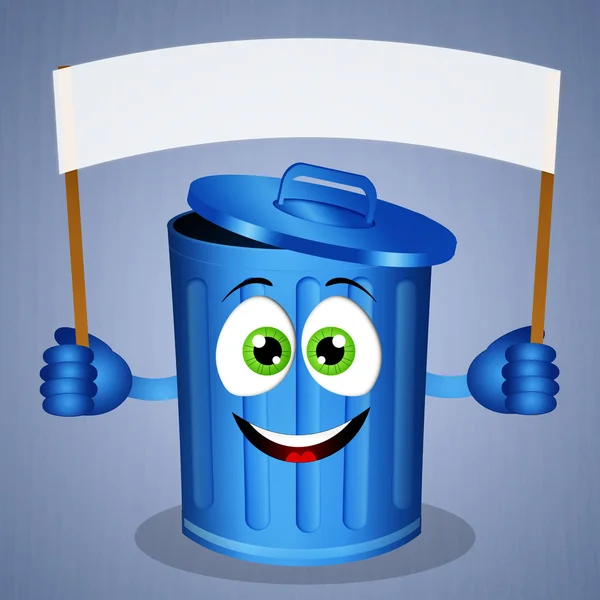 Funny blue garbage bin for recycling Stock Photo by ©sognolucido 56123595