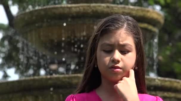 Young Girl Crying at Park Fountain — Stock Video © dtiberio #94551852