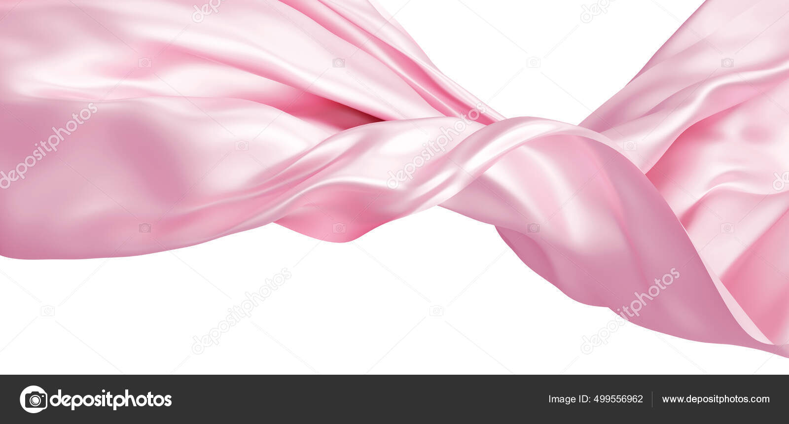 Pink Fabric Flying Wind Isolated White Background Render — Stock Photo ...