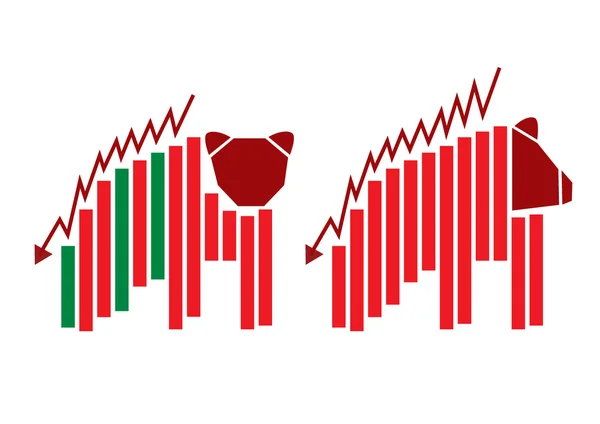 Stock Market Design Bull Bear Graph Chart Vector Illustration Stock ...